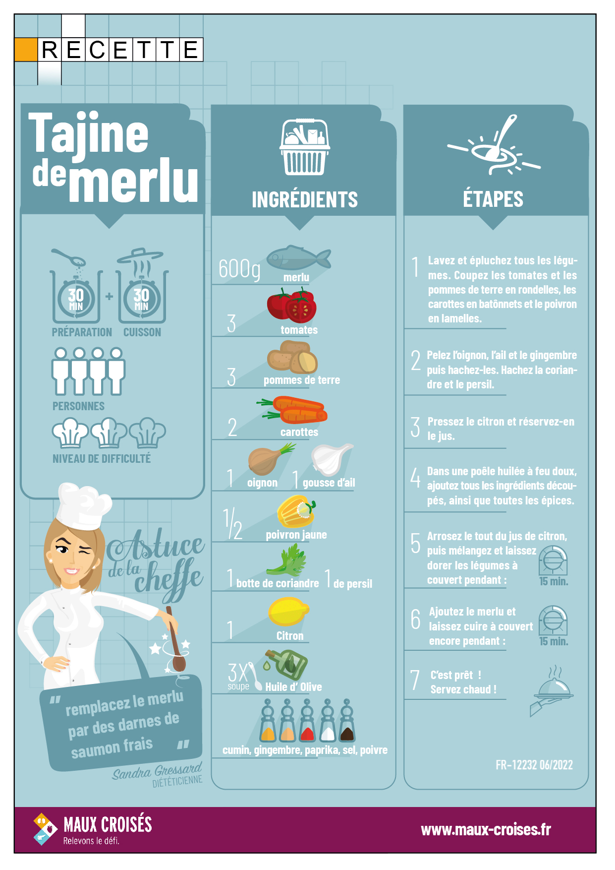 Recette automnale : le tajine de merlu - Maux Croisés